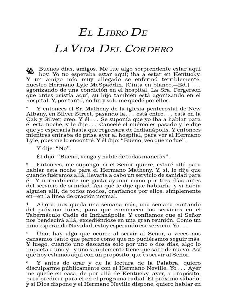 El Libro de La Vida Del Cordero. | PDF | Cristo (título) | Epístola a los hebreos