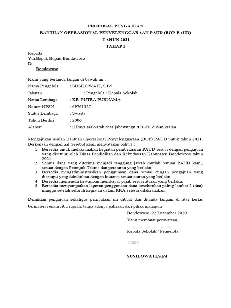 Proposal Pengajuan | PDF