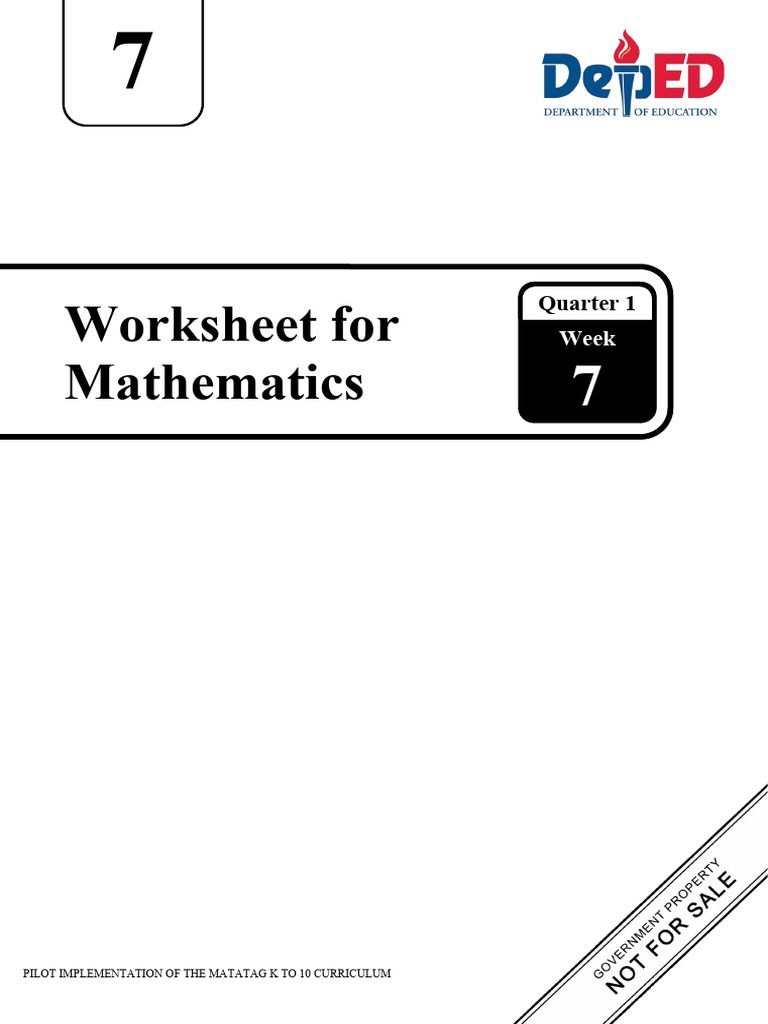WS_Mathematics7_Q1_Week7_formattedfinal | PDF | Numbers | Rational Number