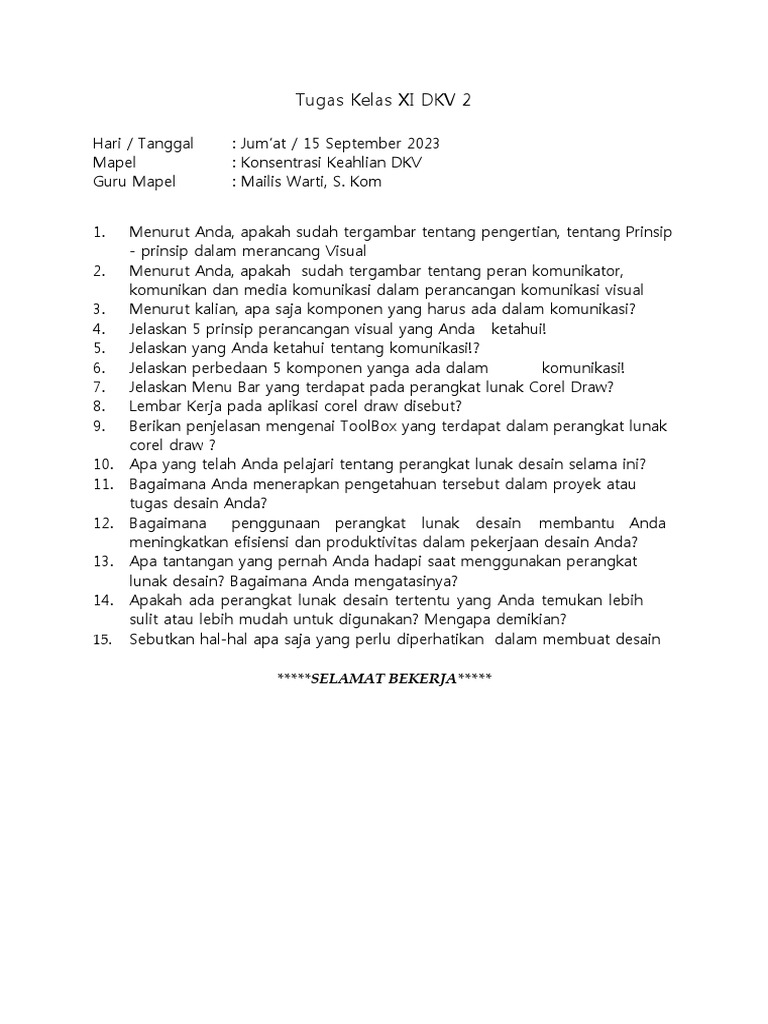 Tugas Kelas XI DKV 2 | PDF