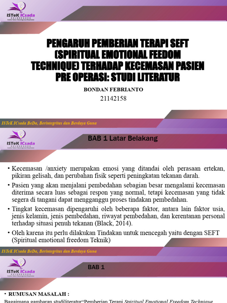 Terapi SEFT untuk Kecemasan Pre Operasi | PDF | Karier & Perkembangan ...