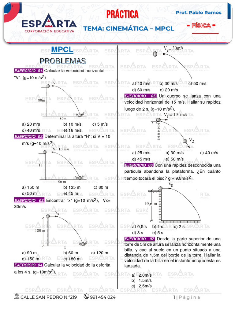 06 Cinemática MPCL | PDF | Velocidad