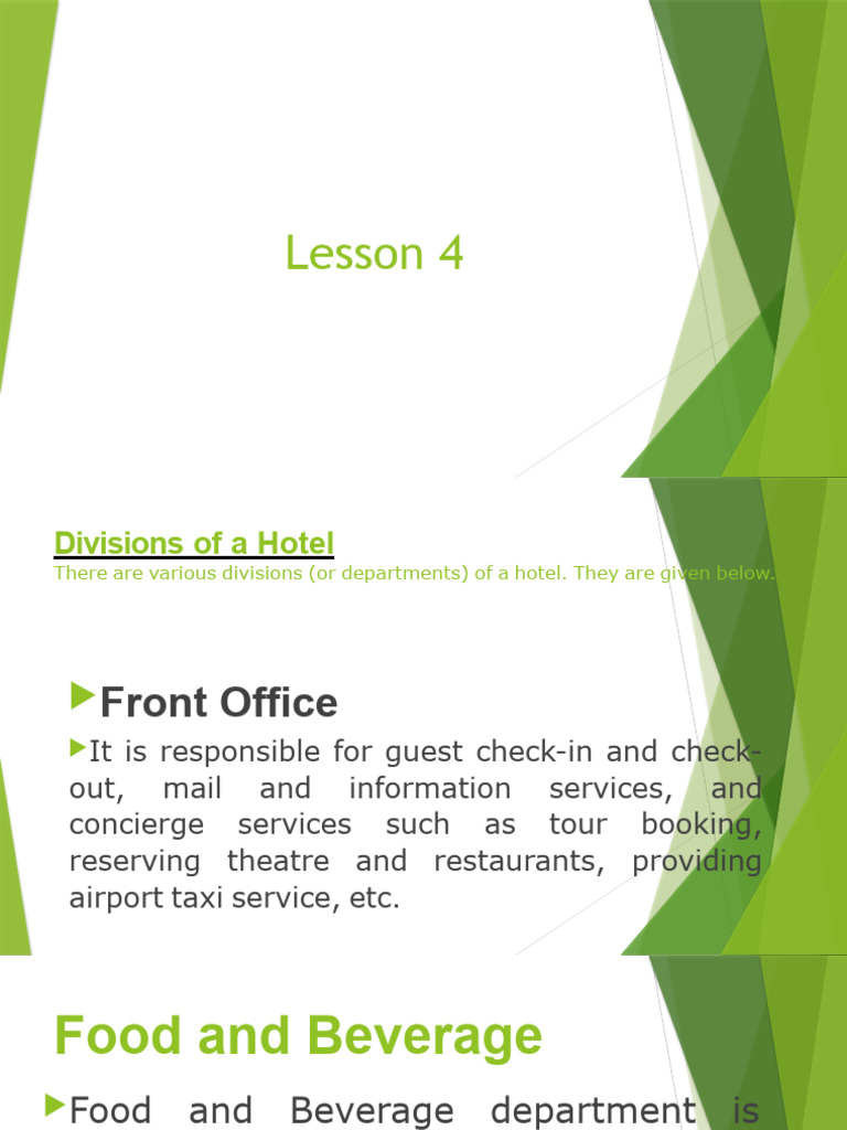 Lesson 4 | PDF | Housekeeping