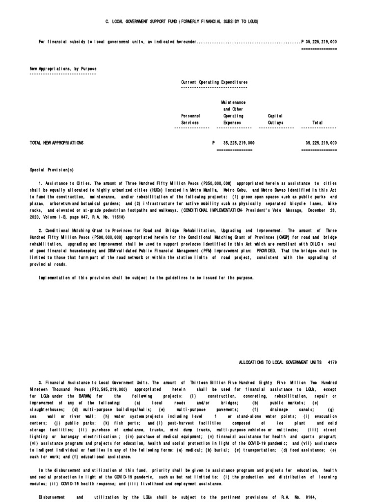 DBM - Local Government Support Fund | PDF | Expense