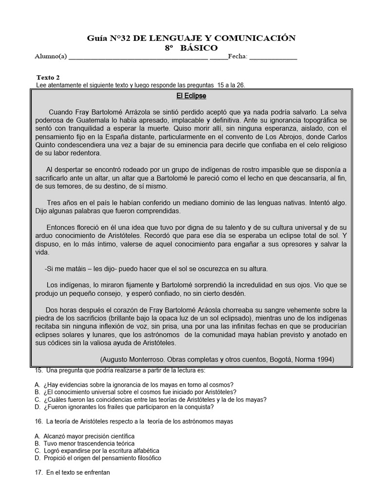 Guia 32 texto no literario noticia de lectura comprensiva | PDF ...