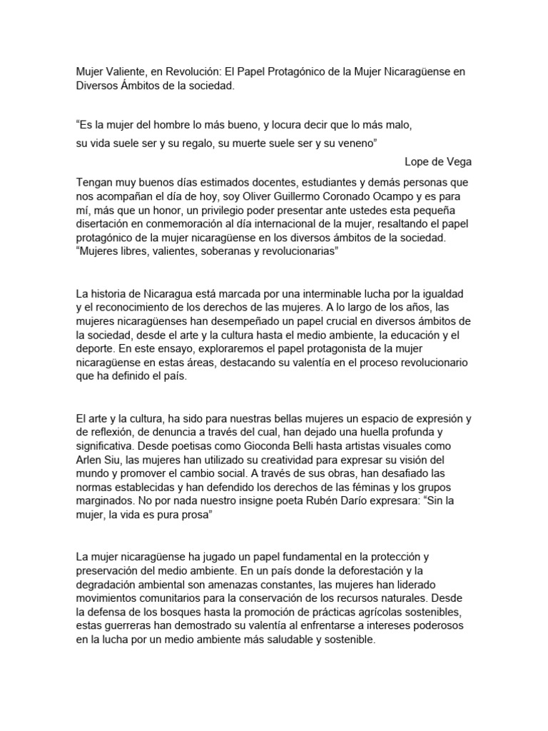 Mujer Valiente | PDF | Mujer | Nicaragua