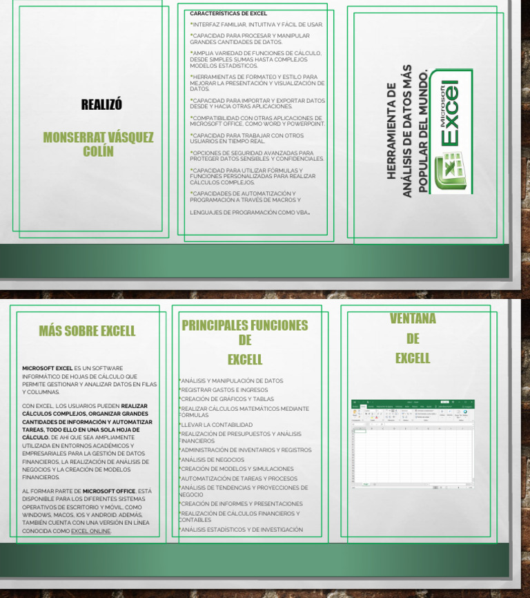 Triptico Excell Monserrat Vasquez Colin 2 | PDF | Microsoft Excel | Software de la aplicacion