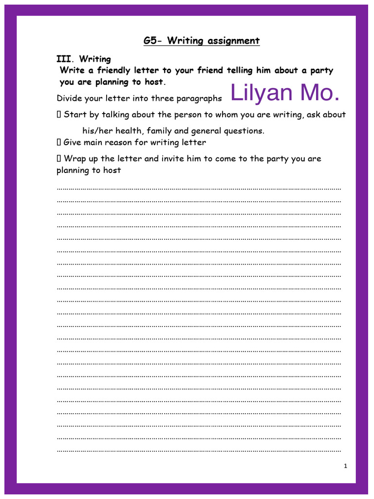 G5 Writing Assignment 2 | PDF | Career & Growth