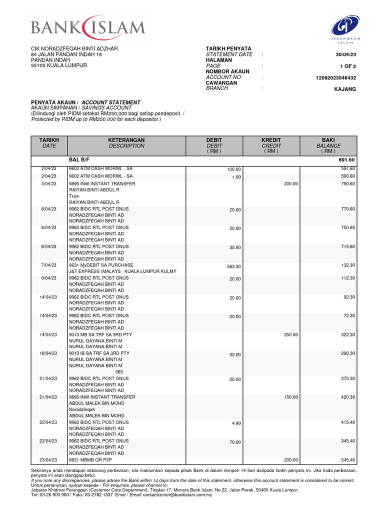 Estatement-202304 20230531224909 | PDF | Corporations | Banking