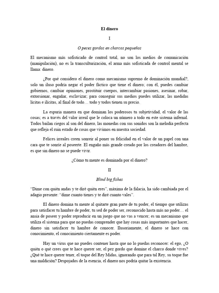 El Dinero | PDF | Dinero | Conocimiento