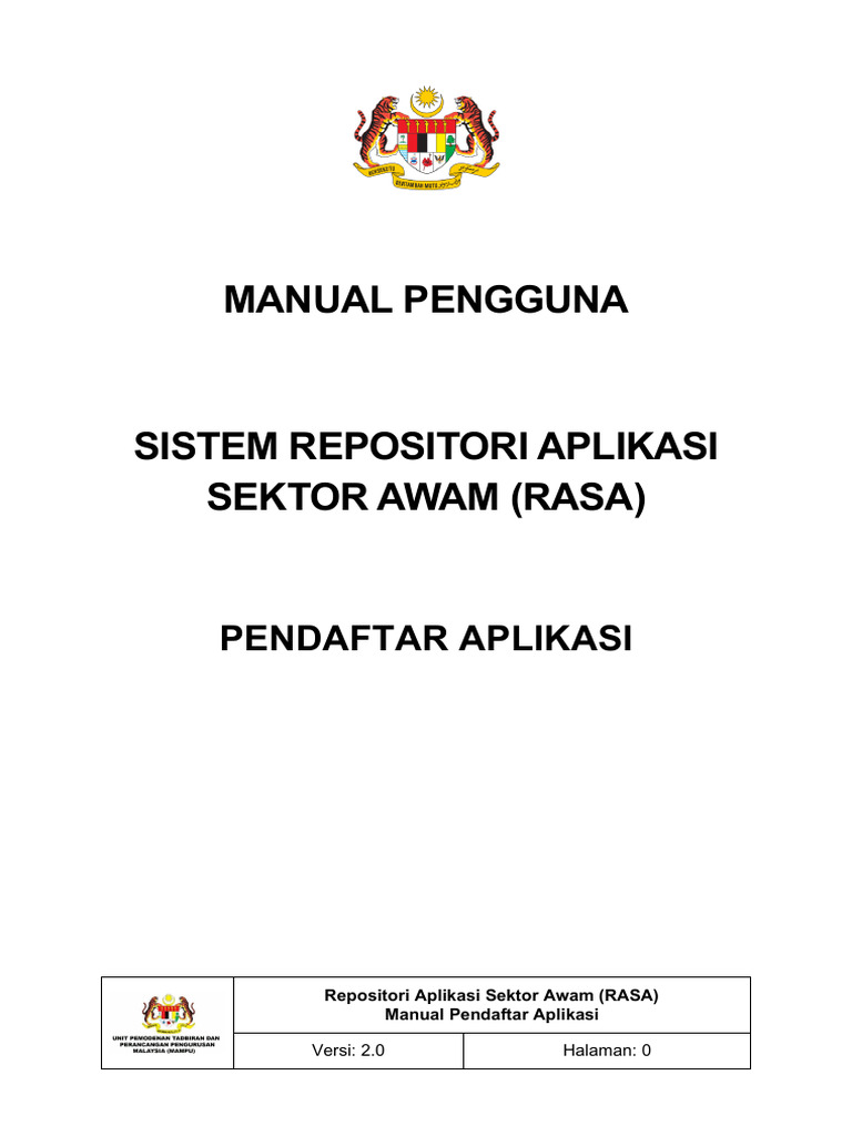 Lampiran 1 - RASA - Manual Pendaftar Aplikasi | PDF