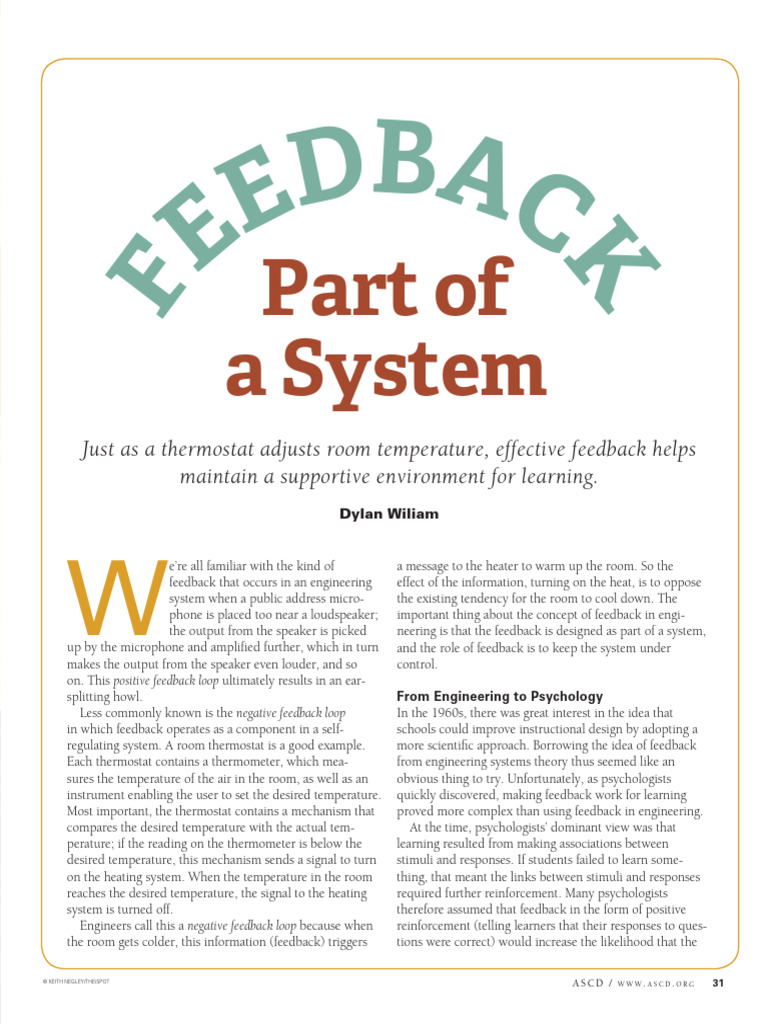 Understanding Feedback in Education | PDF | Positive Feedback ...