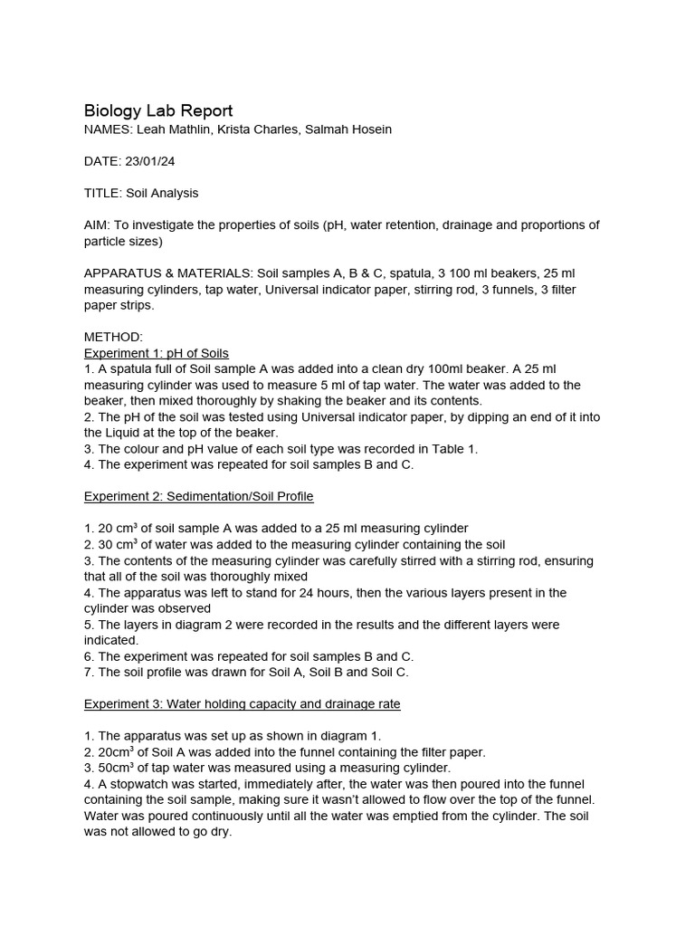 Bio Lab | PDF | Soil | Drainage