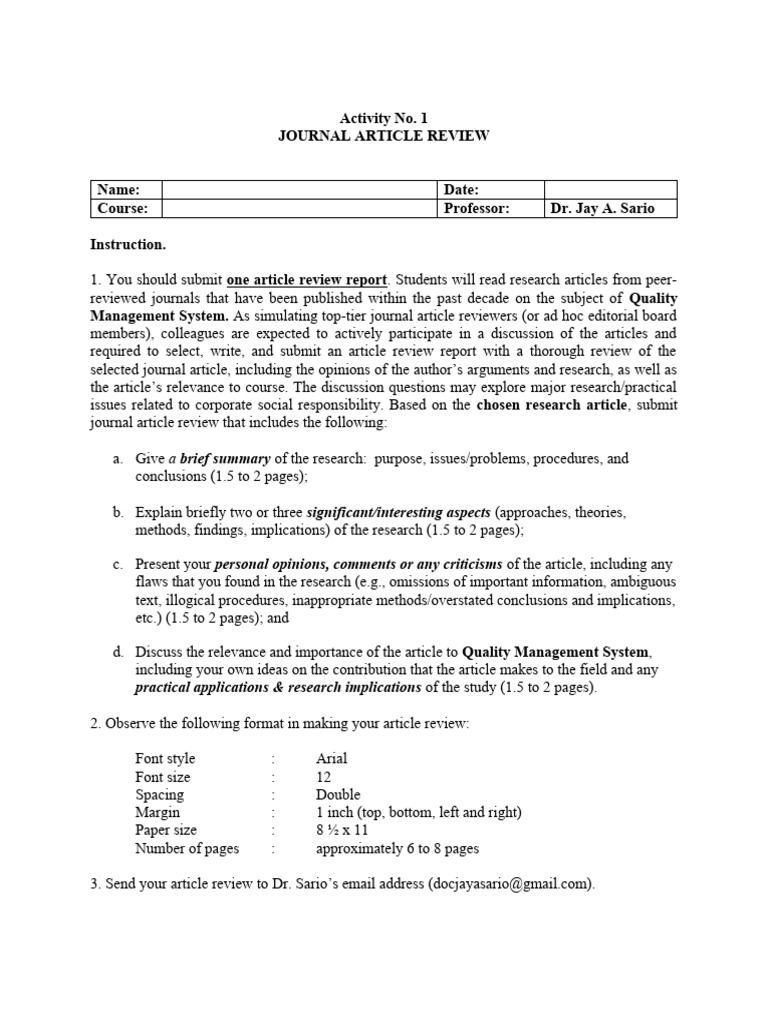 Journal Article Review 1 4 | PDF | Academic Publishing | Relevance