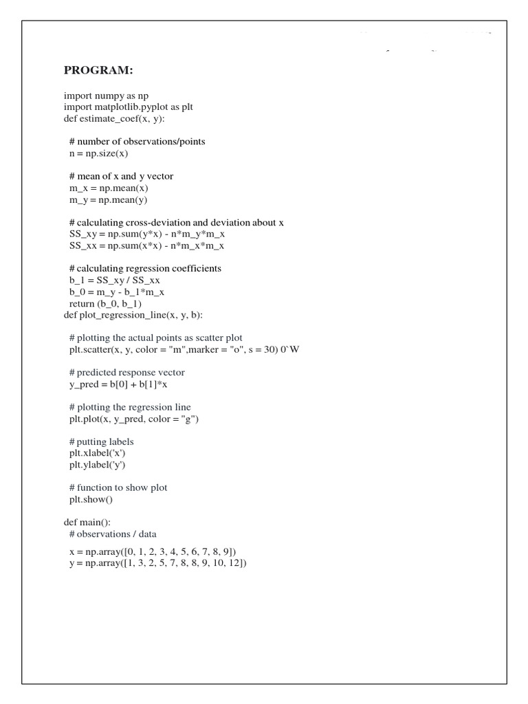 EAI - Exp - 2 - A Edited | PDF | Regression Analysis | Linear Regression