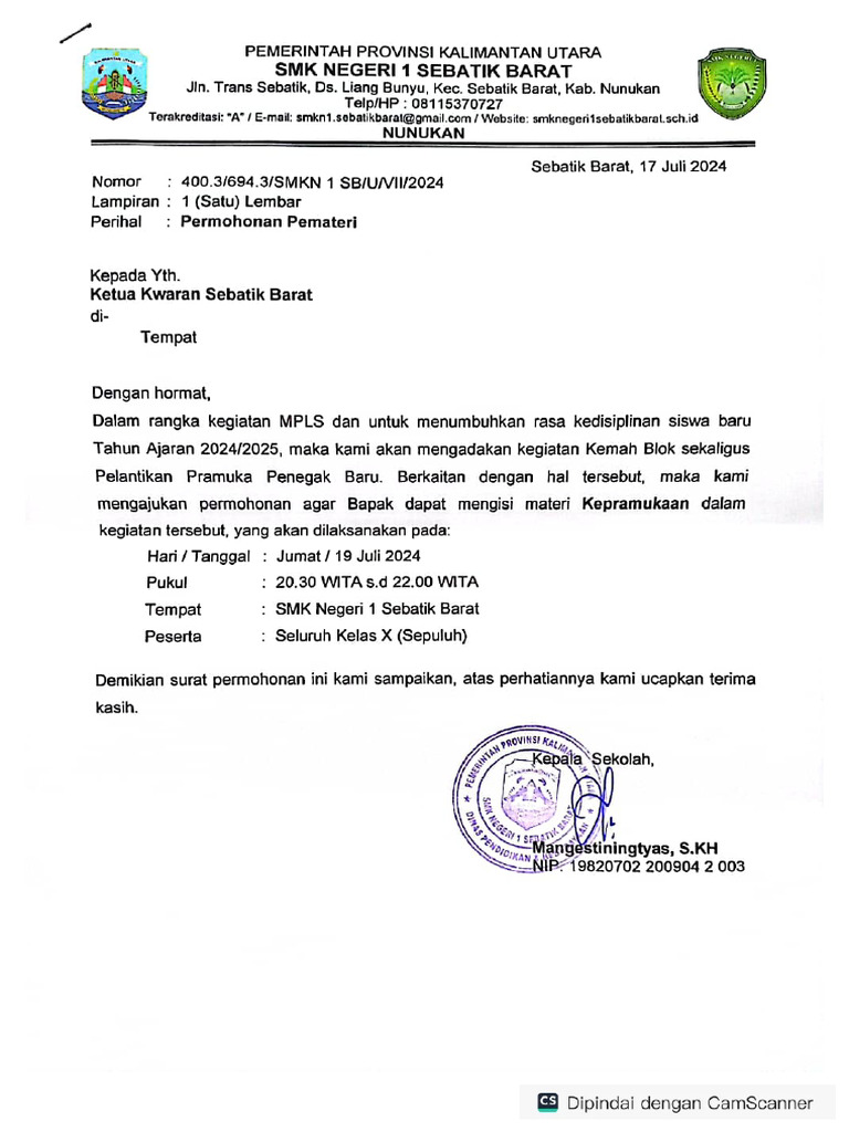 Ketua Kwaran Sebatik Barat | PDF