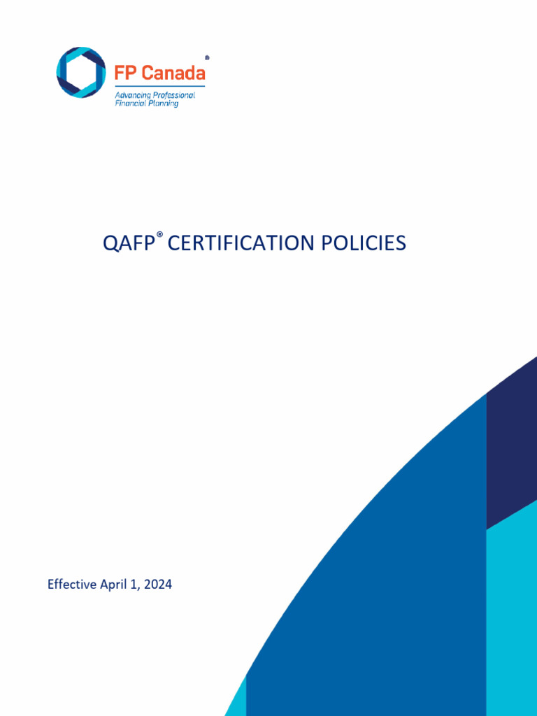 QAFP Certification Policies - April 2024 | PDF | Professional ...