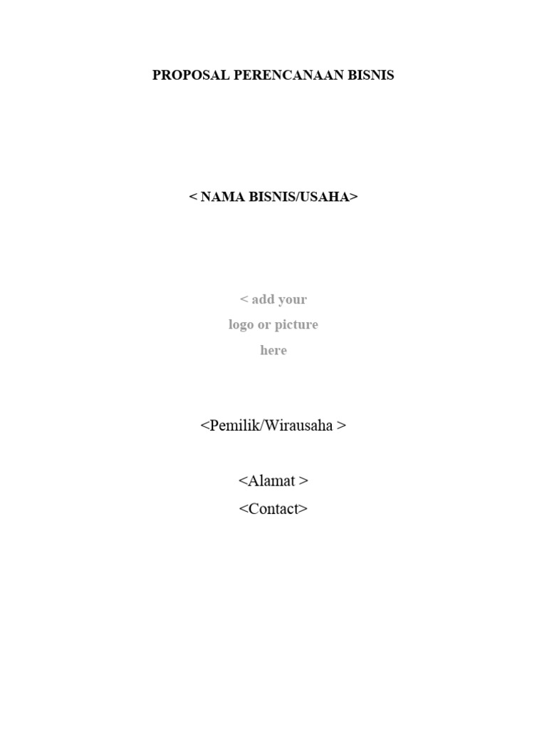 Proposal Perencanaan Bisnis Lengkap | PDF