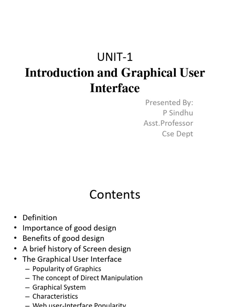 Hci Unit1 | PDF | Human–Computer Interaction | Graphical User Interfaces