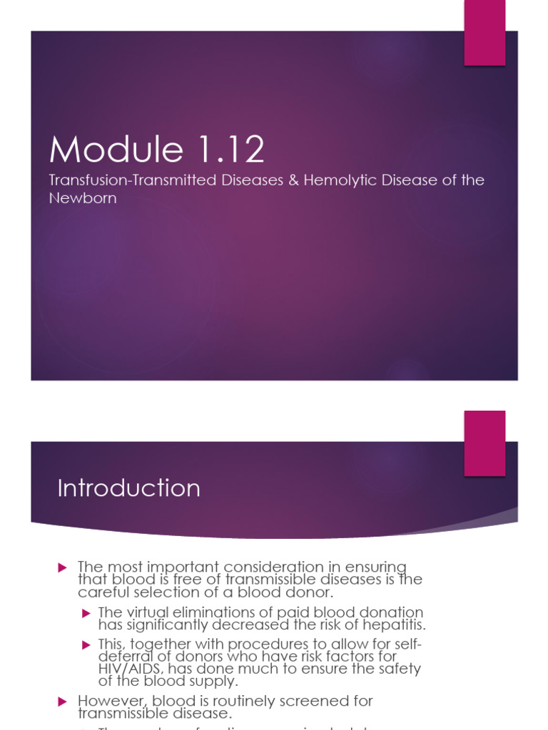 Module 1.12 TTD HTR and HDN | PDF | Blood Transfusion | Hematology Module 1.12 TTD HTR and HDN | PDF | Blood Transfusion | Hematology