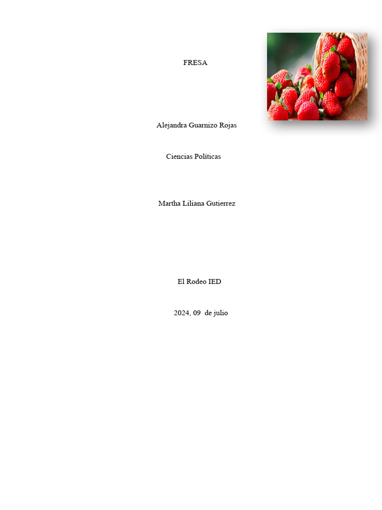 Fresa: Historia, Beneficios y Usos | PDF | Fruta