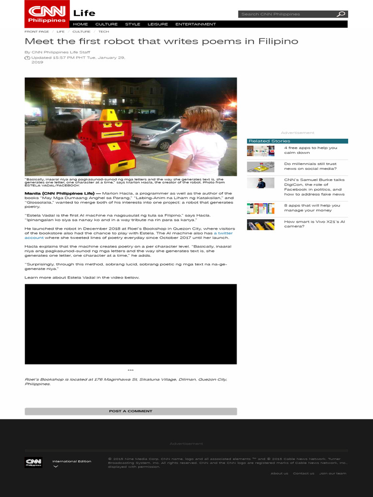 Meet The First Robot That Writes Poems in Filipino - CNN Philippines ...