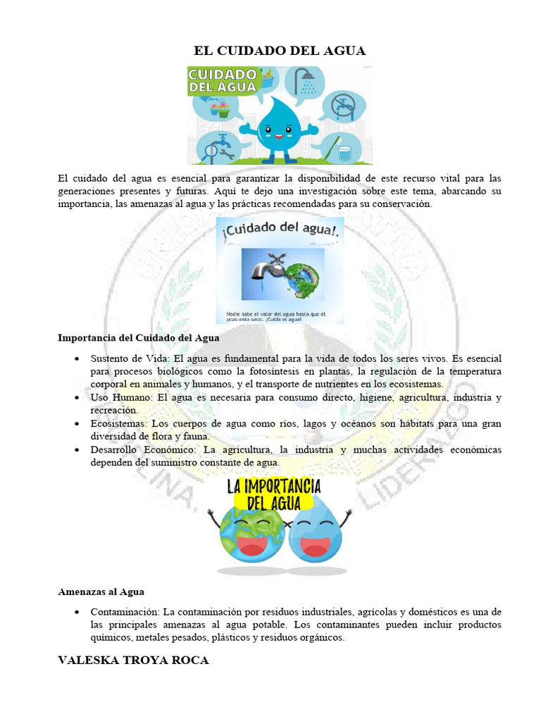 El Cuidado Del Agua | PDF | Agua | Agricultura