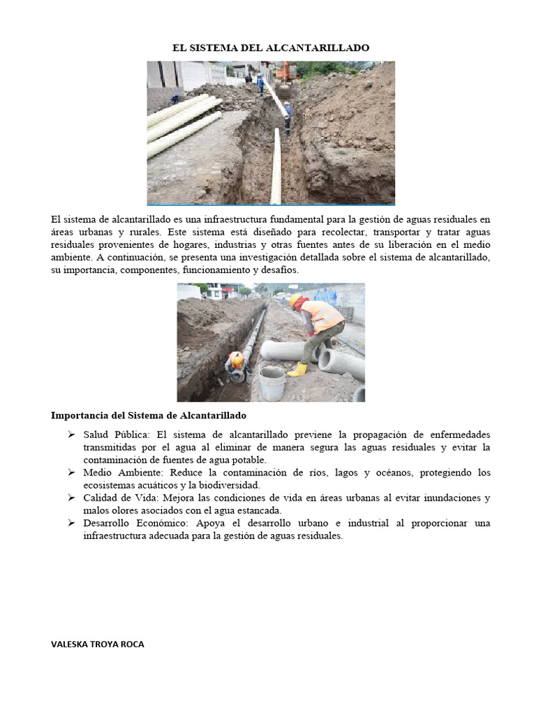 El Sistema Del Alcantarillado | PDF | Alcantarillado | Tratamiento de aguas residuales