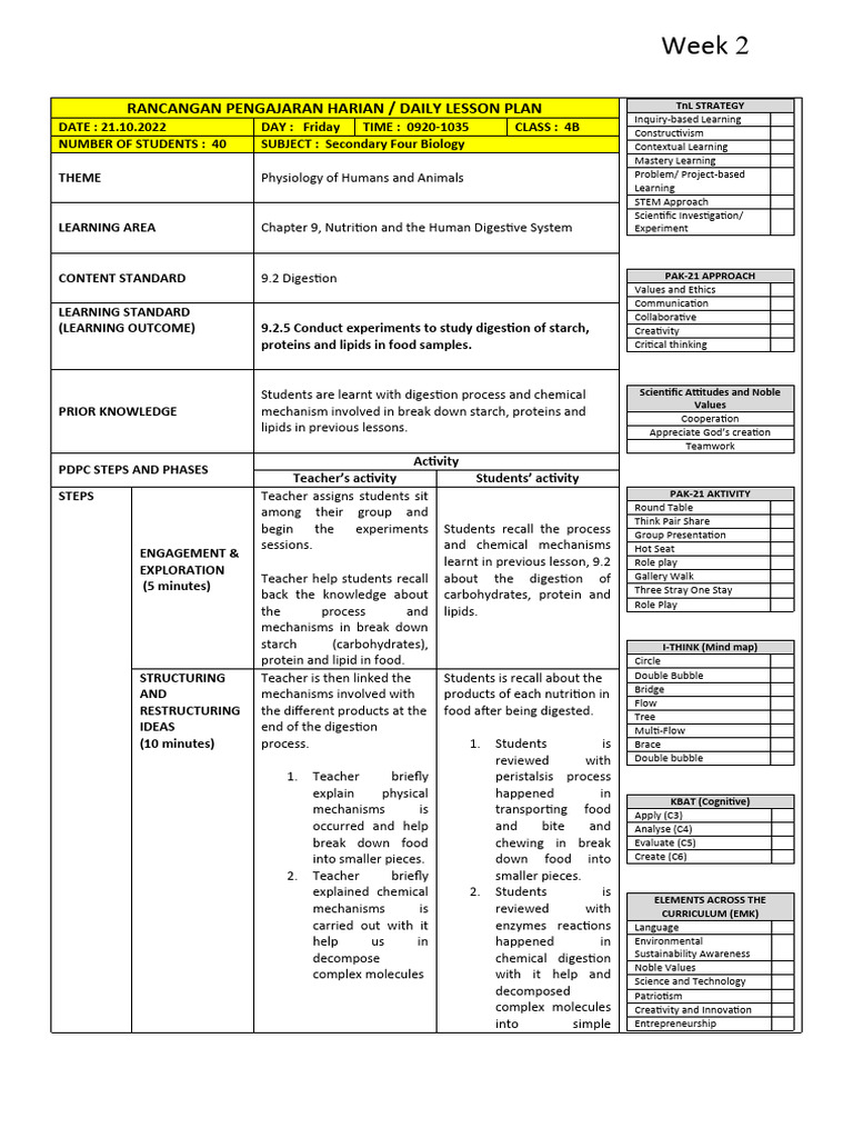 Lesson Plan For Biology Lessson | PDF | Learning | Experiment