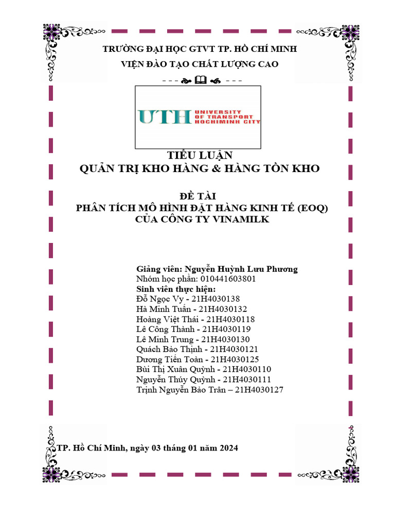 TIỂU LUẬN QTKH&HTK | PDF