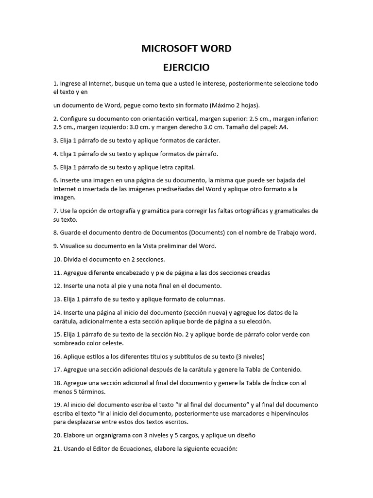 Ejercicios MICROSOFT WORD 2024 | PDF | Microsoft Word