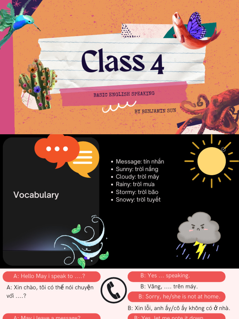 Basic English Speaking Class 4 | PDF