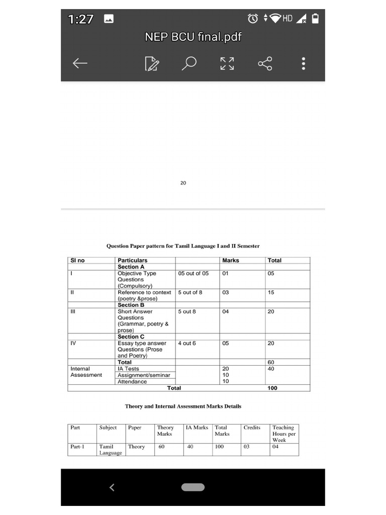 Nep QP Pattern - Tamil | PDF