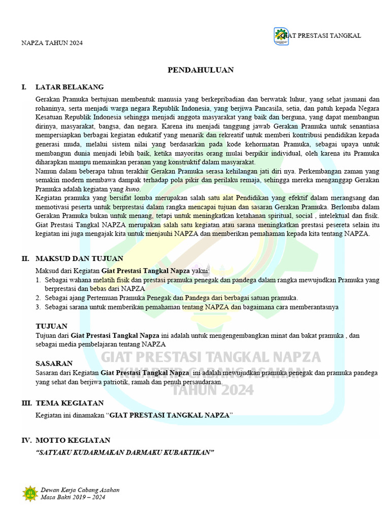 Contoh Proposal Kegiatan Pramuka | PDF