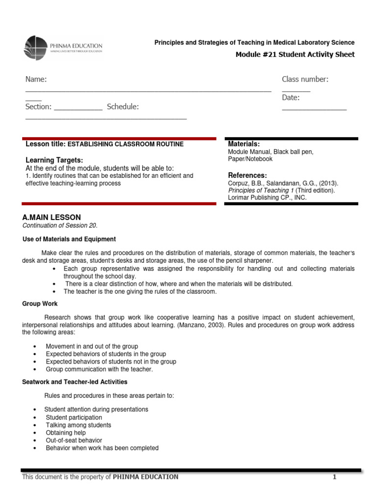 Sas 21 | PDF | Teachers | Classroom