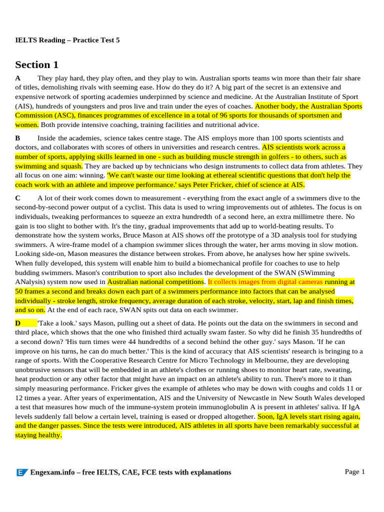 IELTS Reading Practice Test 5 Printable | PDF | Cargo | Inuit