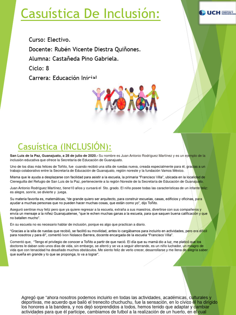 Casuística de Inclusión - CASTAÑEDA PINO GABRELA | PDF | Inclusión (Educación) | Escuelas