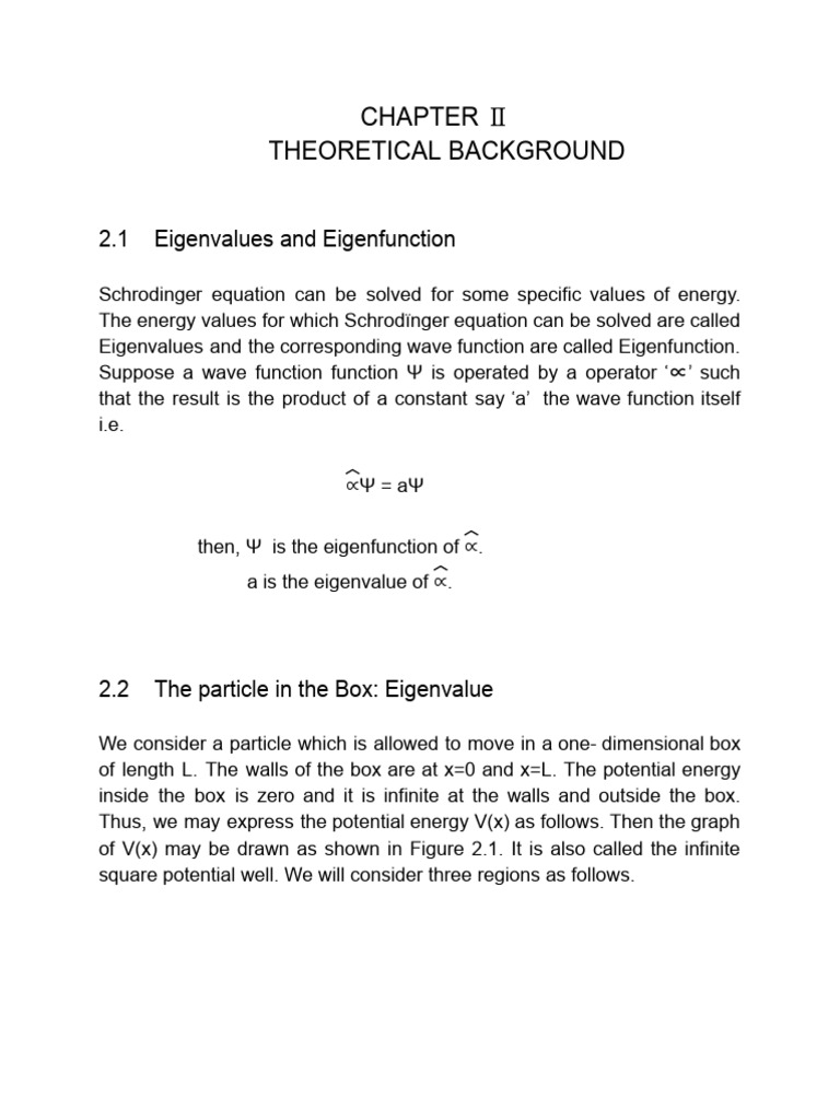 Chapter 2 - Theoretical Background | PDF | Wave Function | Schrödinger Equation