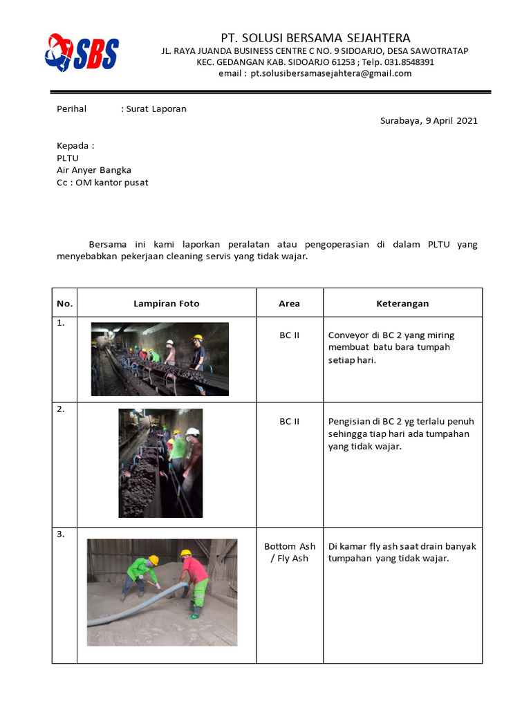 SURAT LAPORAN SBS Ok | PDF