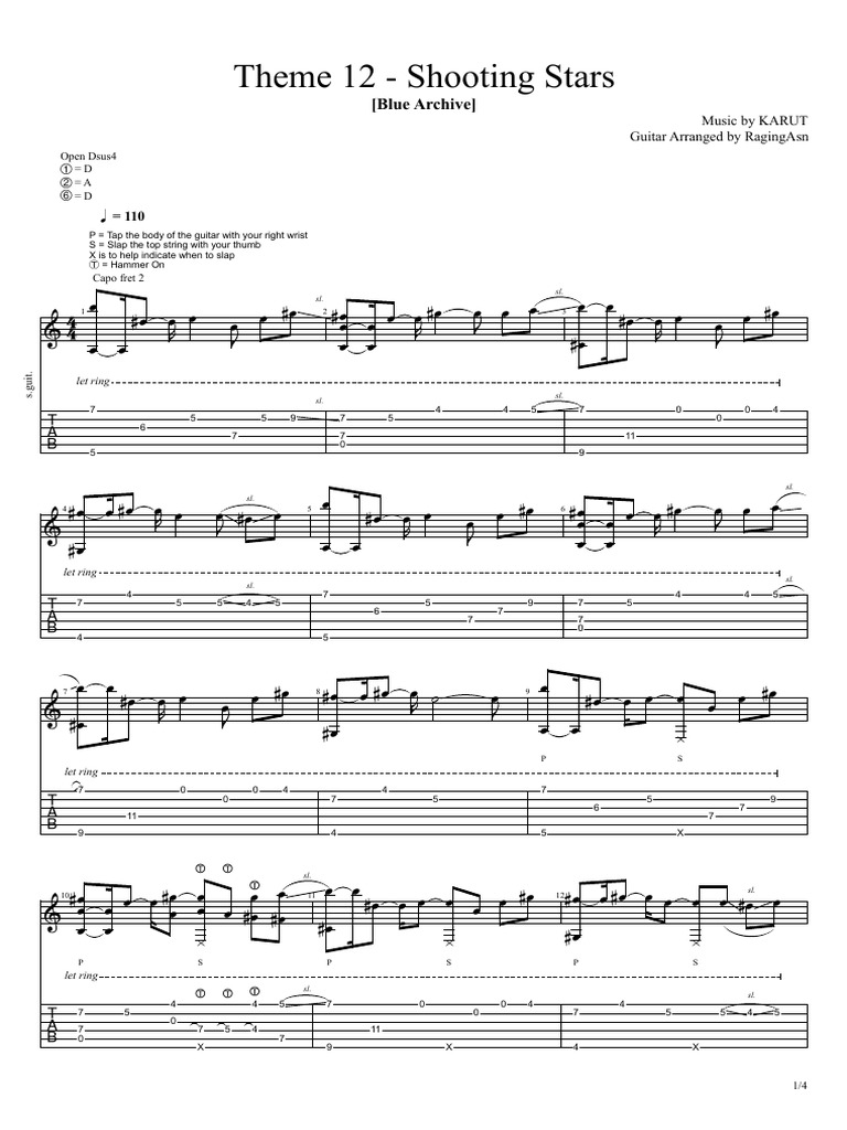 12 Shooting Stars | PDF | Guitars | Musical Techniques