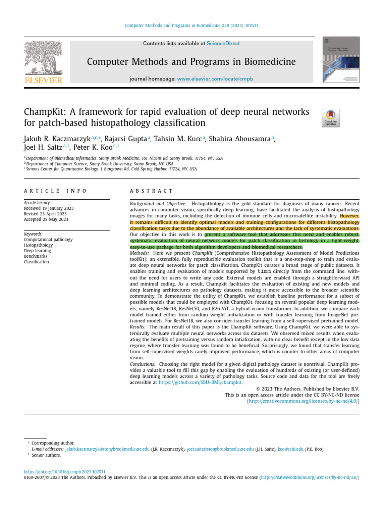 ChampKit - A Framework For Rapid Evaluation of Deep Neural Networks For Patch-Based ...