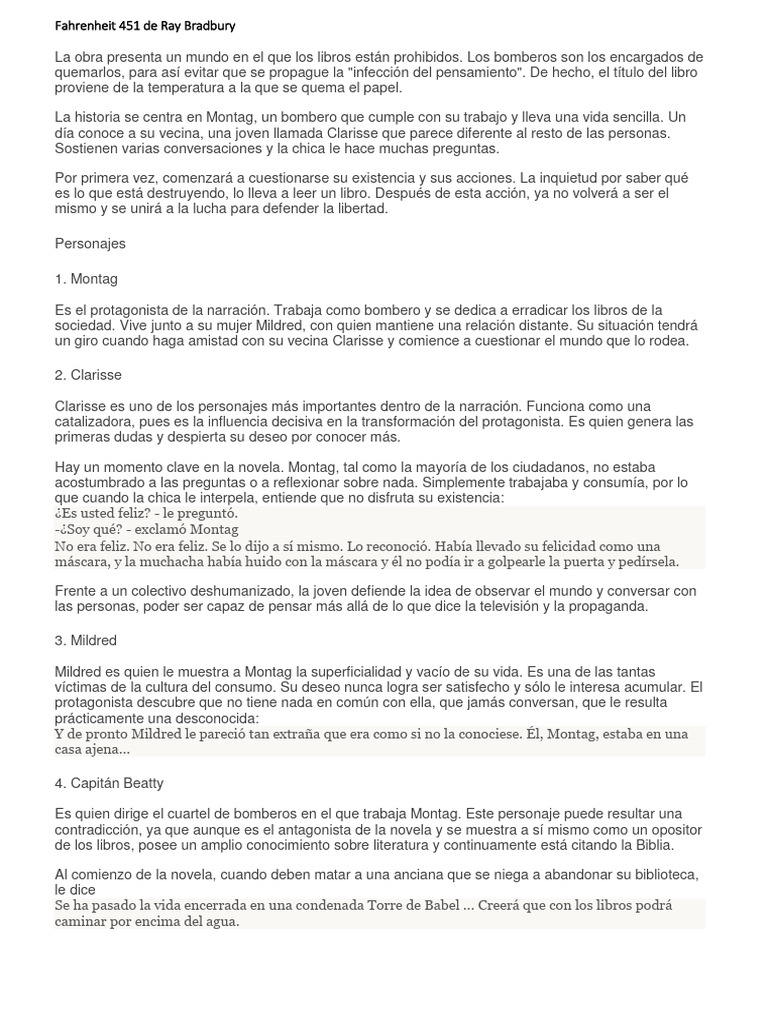 Fahrenheit 451 de Ray Bradbury | PDF