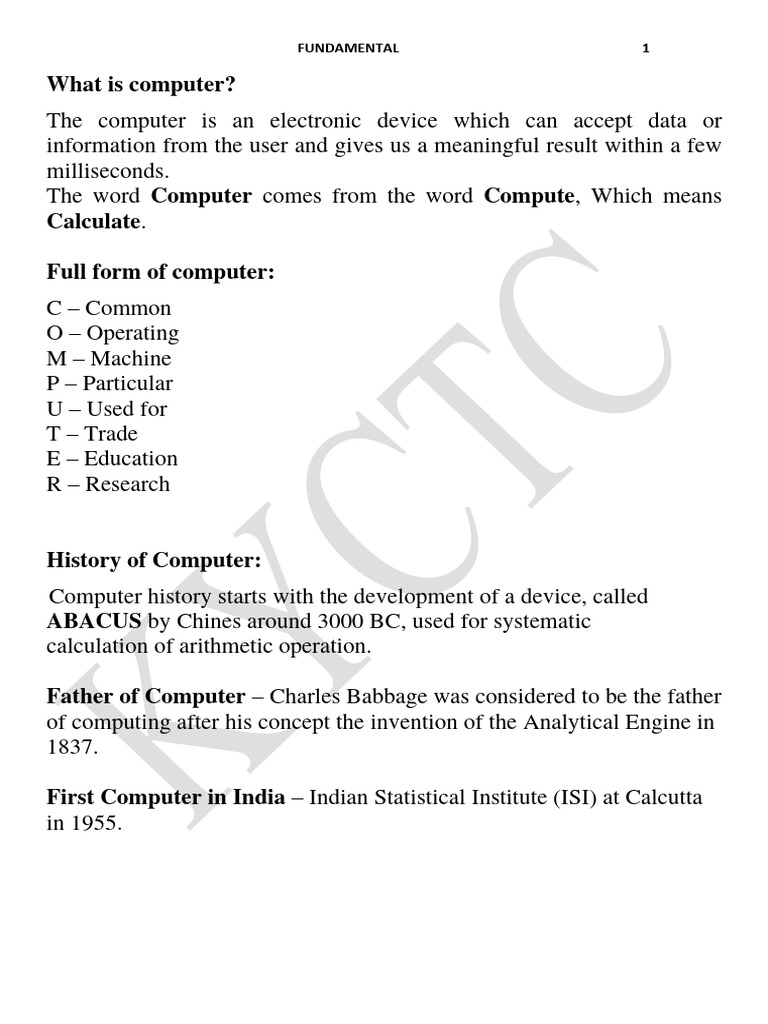 FUNDAMENTAL | PDF | Computer Data Storage | Computer Hardware