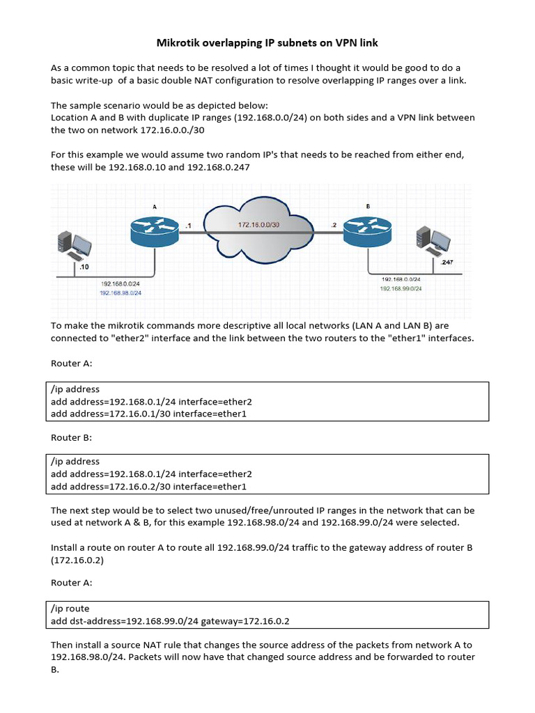 Mikrotik-overlapping-IP-subnets-on-VPN-link | Download Free PDF | Ip Address | Router (Computing)