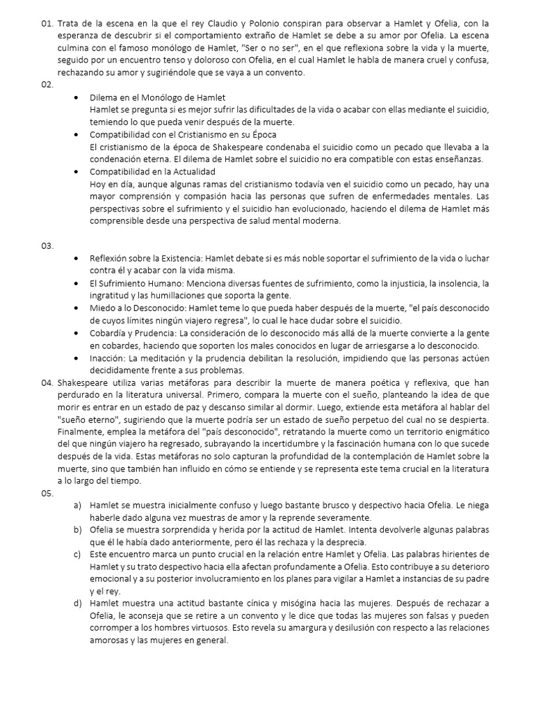 Trata de La Escena en La Que El Rey Claudio y Polonio Conspiran para ...
