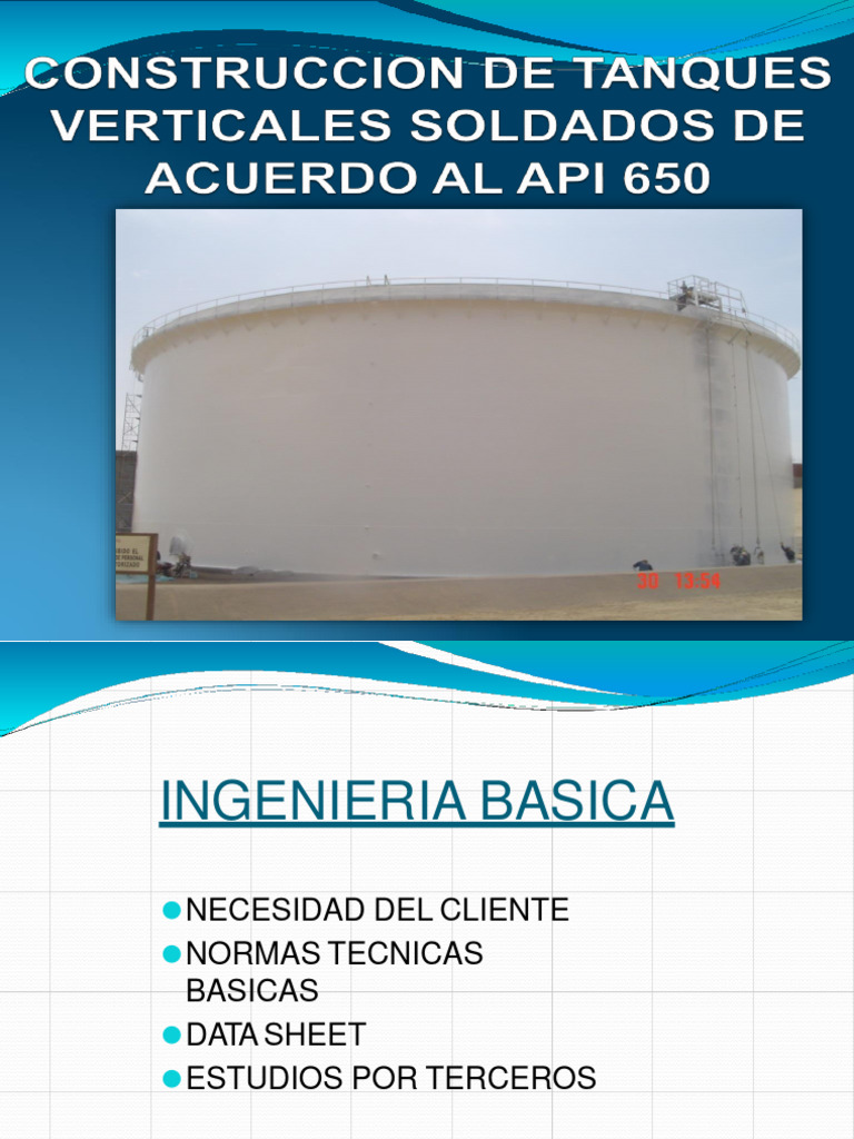 Presentacion y Construccion de Tanques API 650 | PDF | Hormigón | Pintar
