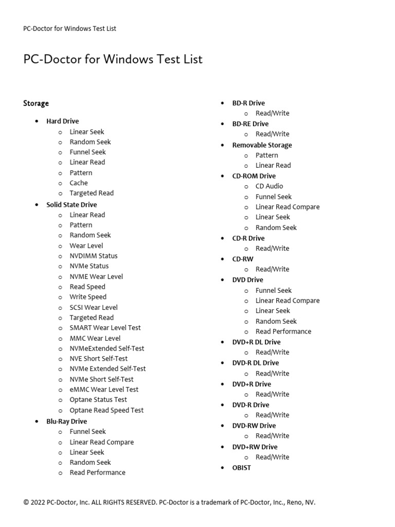 PC-Doctor Windows Testing Overview | PDF | Network Interface Controller ...