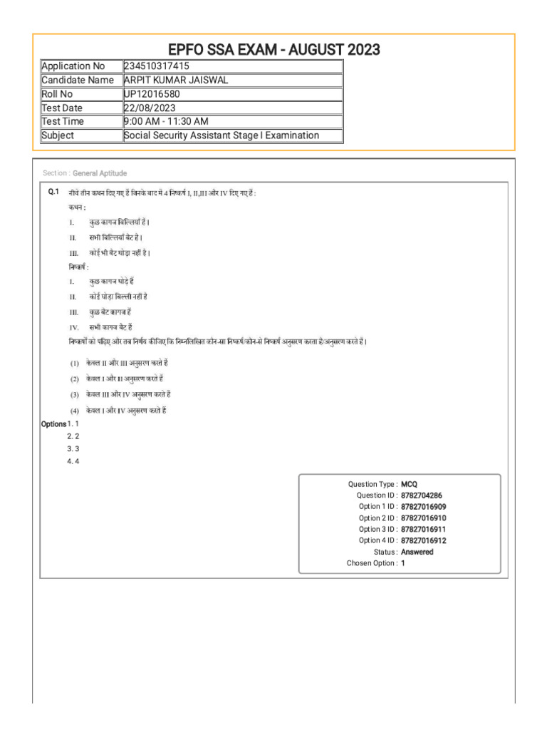Ans Epfo | PDF | Multiple Choice | Evaluation