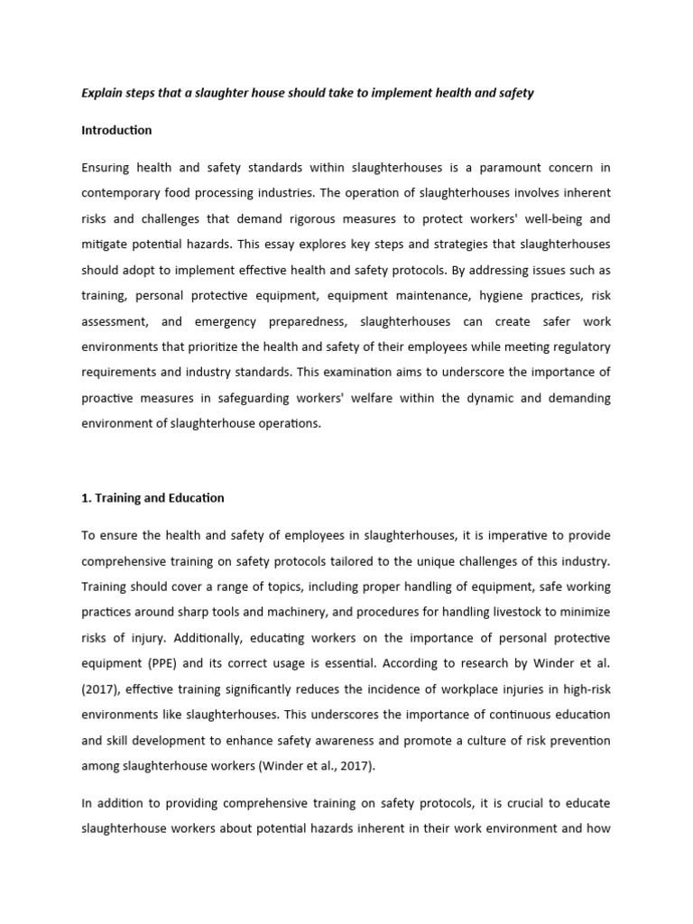 Steps To Slaughter House Health and Safety | PDF | Personal Protective ...