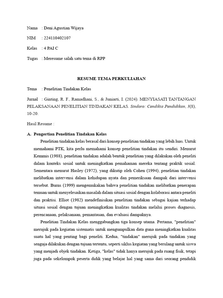Resume Tema RPP | PDF | Karier & Perkembangan